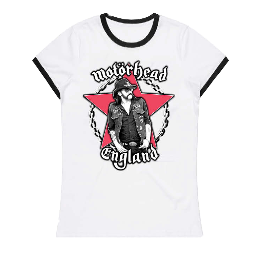 Lemmy Star Black And White Ringer – Motorhead Store