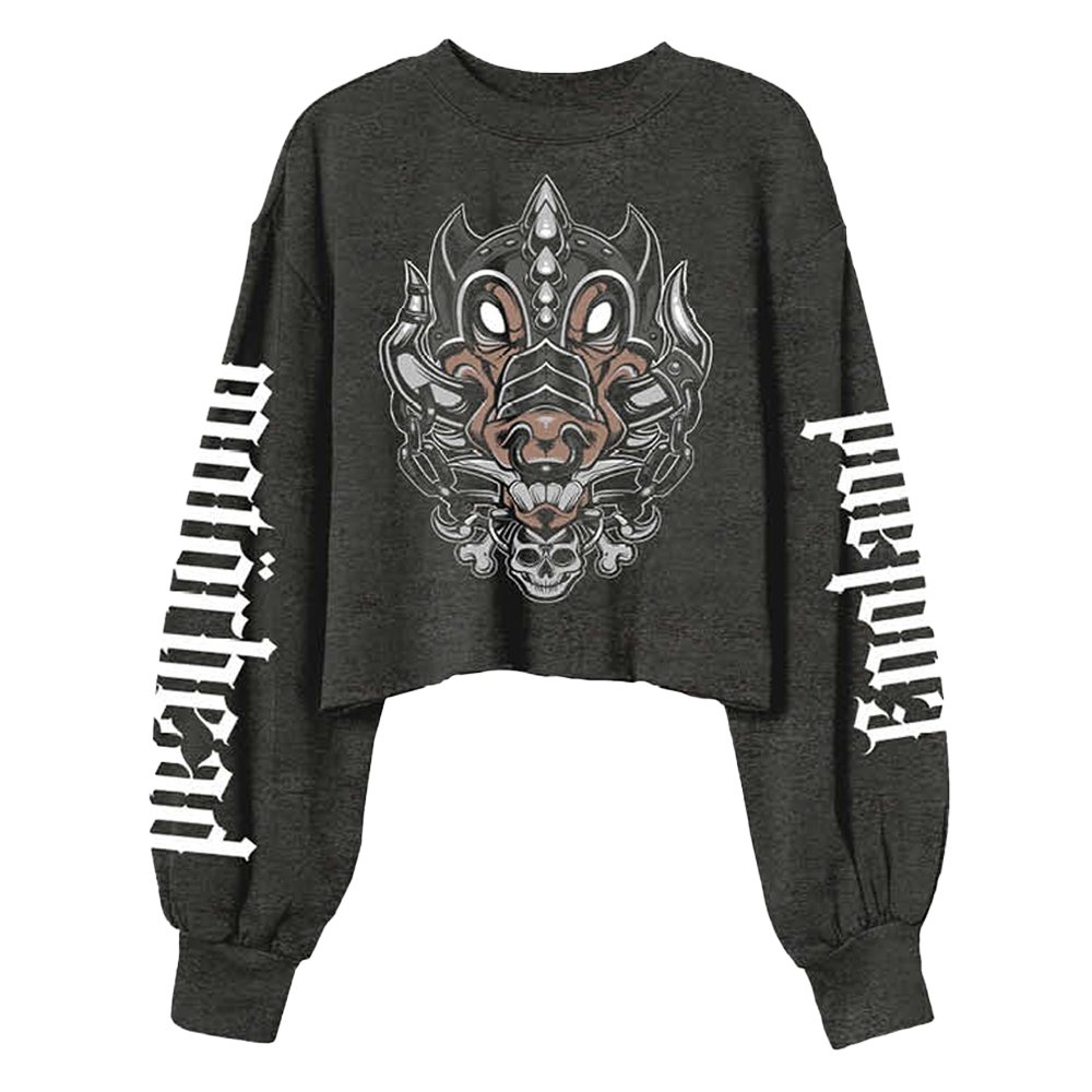 Cartoon Snaggletooth Cropped Long Sleeve Tee – Motorhead Store